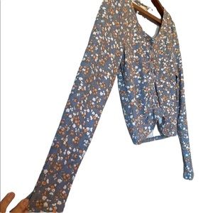 Pink Rose | Tops | Pink Rose Brand Floral Long Sleeved Cropped Top ...